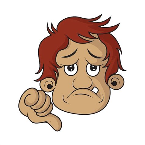 Émoticône Homme Déçu Vecteur Premium