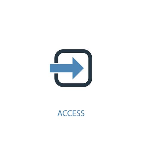액세스 개념 2 색 아이콘입니다 간단한 파란색 요소 그림입니다 액세스 개념 기호 디자인입니다 웹 및 모바일 Uiux에 사용 가능 프리미엄 벡터