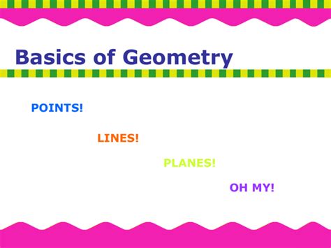 Basics Of Geometry POINTS LINES PLANES