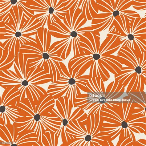 간단한 꽃 배경 미니멀리스트 식물 이음새가 없는 패턴 양식화 된 자연 모양 스칸디나비아 디자인 만화 꽃과 패션 벡터 인쇄 귀여운에 대한 스톡 벡터 아트 및 기타 이미지