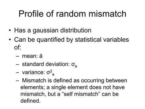 Mismatchpresentationforanalogcircuits Pdf