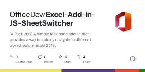 Excel Add In Js Sheetswitcherhomehtml At Master · Officedevexcel Add