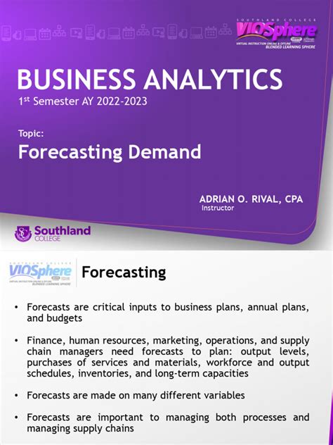 Forecasting Demand Sc Ppt 1st Sem 22 23 Pdf Errors And