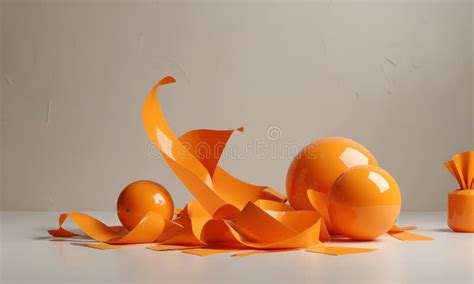 Collection Orange Colored Objects Including Large Orange Peel Smaller