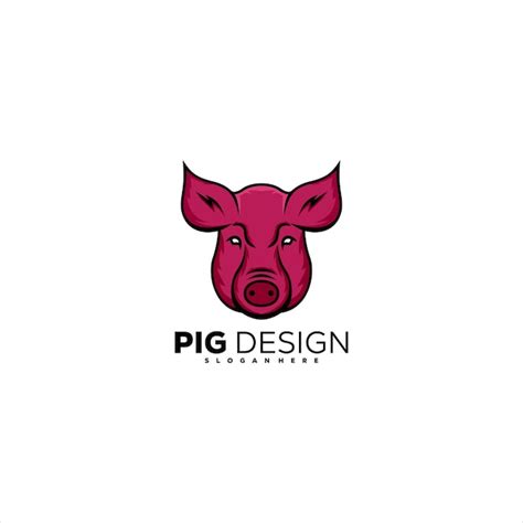 Premium Vector Pig Design Logo Mascot