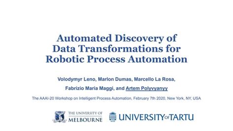automated discovery of data transformations for robotic process