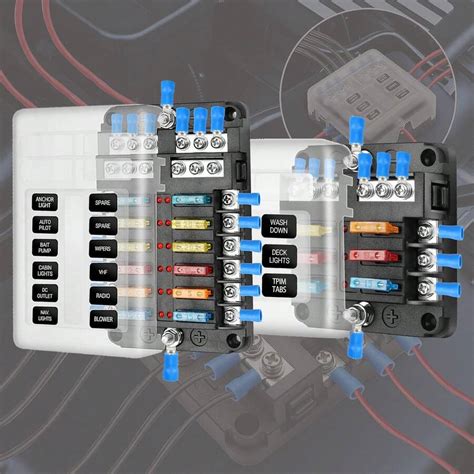 12v Fuse Box 12 Way6 Way 12 Volt Fuse Block Atoatc With Led Indicator