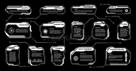 Red Futuristic Hud Or Ui Elements Sci Fi User Interface Text Boxes