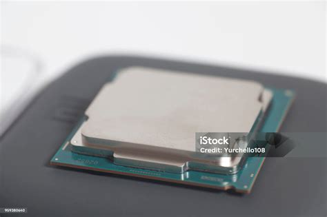 central processing unit cpu processor microchip on the packaging box