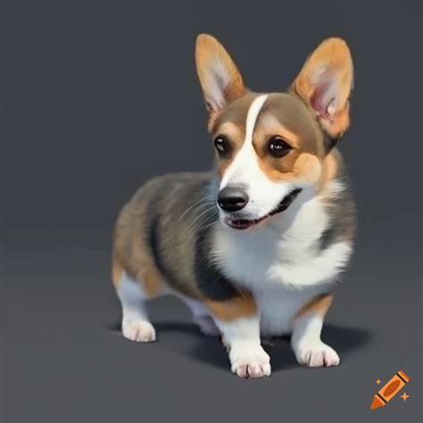 Dark Tri Color Corgi Laptop Embarassed On Craiyon