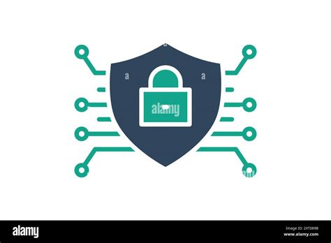 Cybersecurity Icon Icon Related To Technology Solid Icon Style Data Analytics Elements Vector