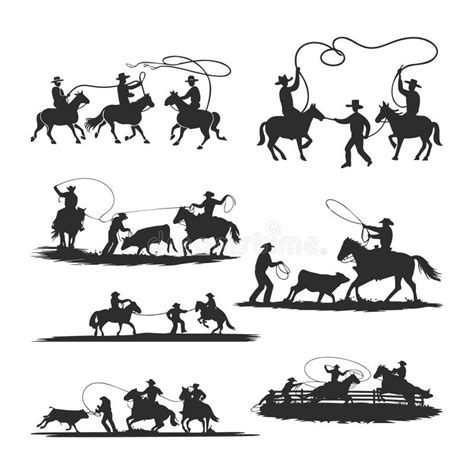 Team Roping Rodeo Ranch Vector Team Roping Clipart Cattle Roping
