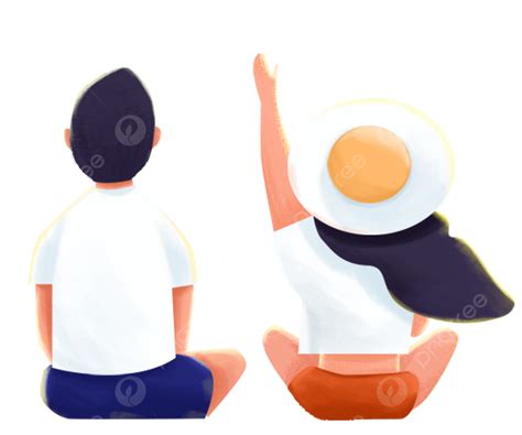 女孩男孩背影 女孩 男孩 人物素材圖案，psd和png圖片免費下載