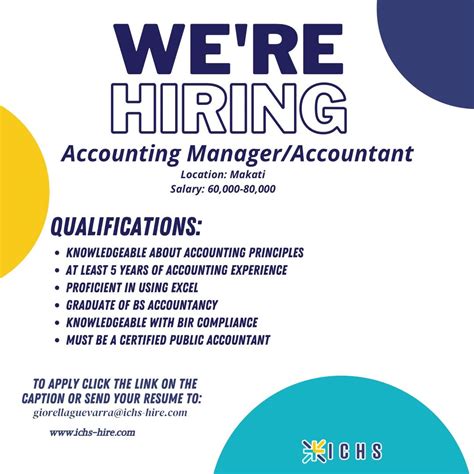International Consulting And Hiring Solutions Ichs On Linkedin Were Hiring Accounting Manager