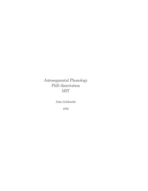 Pdf Autosegmental Phonology