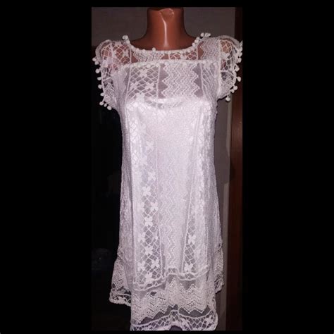 Біла кружевна сукня — ціна 115 грн у каталозі Короткі сукні Купити жіночі речі за доступною