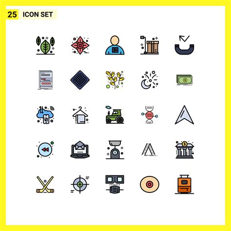 Stock Vector Icon Pack Of 25 Line Signs And Symbols For Call Packaging Body Logistic Box