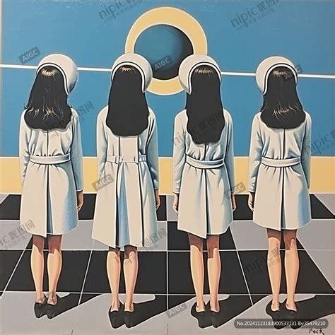 Ai创作图立体主义绘画 逛画展的女孩 逛画展 丙烯画作品 视错立体画 错画 版画展 女性主义艺术 错立体画 现代主义画 波普装饰画艺术 丙烯酸画作品 画面共四个色块 波普油画 现实主义墙画