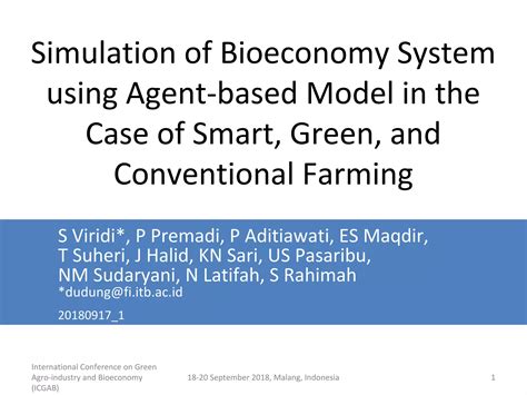 simulation of bioeconomy system using agent based model in the case of