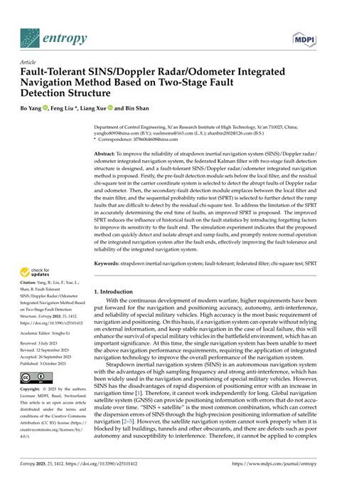 Pdf Fault Tolerant Sinsdoppler Radarodometer Integrated Navigation