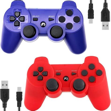2 Pack Wireless Ps3 Controllers For Playstation 3 Console With Dual