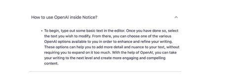 How To Write A Faq With The Notice Openai Integration