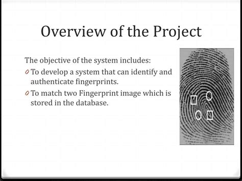 PPT A Presentation On Fingerprint Matching System PowerPoint Presentation ID
