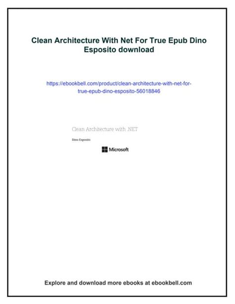 Clean Architecture With Net For True Epub Dino Esposito Pdf