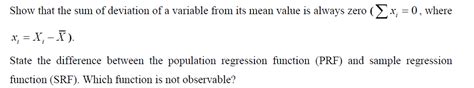 solved show that the sum of deviation of a variable from its