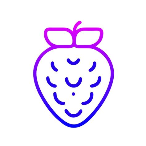 Raspberry Icon Outline Gradient Premium Ai Generated Vector