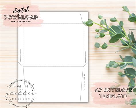 A7 Envelope Template Instant Download Printable For 5x7 Greeting Cards Etsy