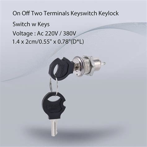 On Off Two Terminals Keyswitch Keylock Switch W Keys Fruugo UK