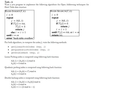 Solved Task Write A Java Program To Implement The Chegg Com