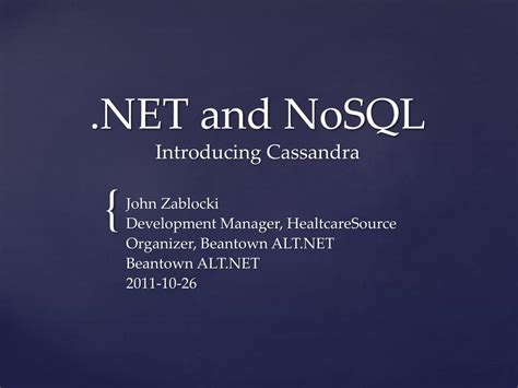 Ppt Net And Nosql Introducing Cassandra Powerpoint Presentation