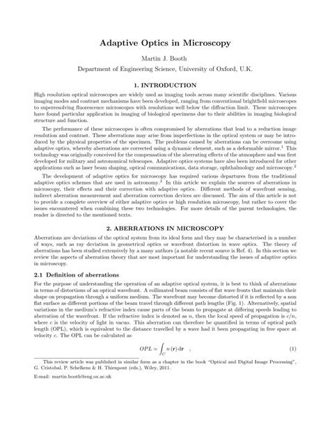 Pdf Adaptive Optics In Microscopy University Of Oxford Chapter