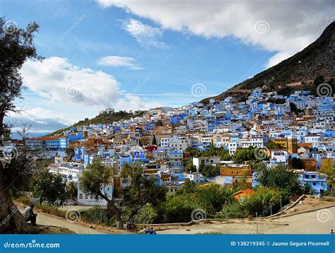 Vistas De Chefchaouen Cidade Azul De Marrocos Imagem Editorial