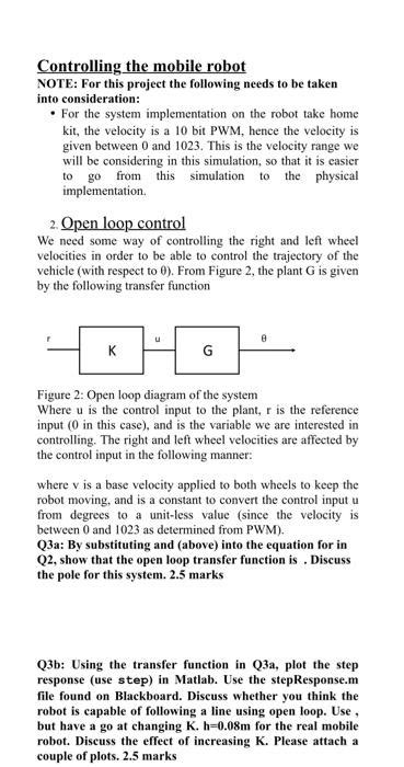 Solved 3 Closed Loop Control Closed Loop Feedback Control