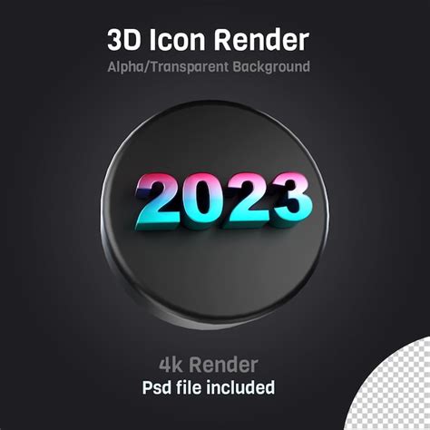 Premium Psd 2023 New Year 3d Icon