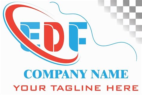 Edf 글자 로고 디자인 프리미엄 벡터
