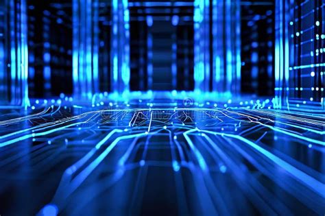 Quantum Computing Network Quantum Particles And Nodes Connected Stock