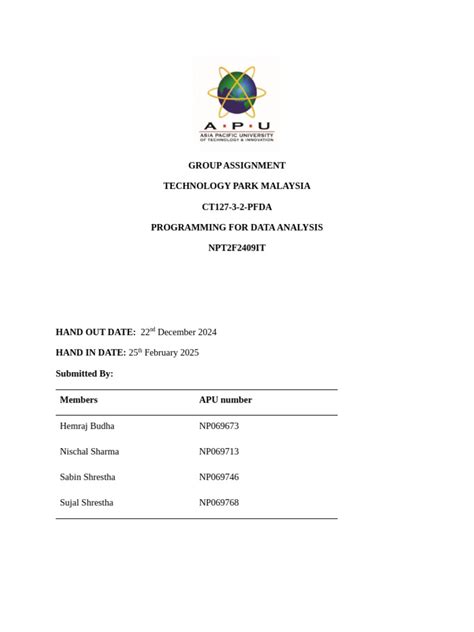 Programming For Data Analysis Assignment Pdf Credit Finance