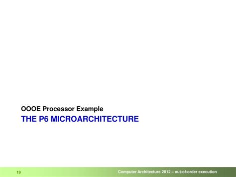 Ppt Computer Architecture Out Of Order Execution Powerpoint