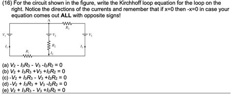 Solved 16 For The Circuit Shown In The Figure Write The
