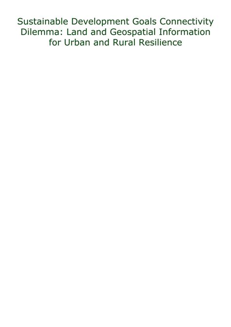 Pdf ️download⚡️ Sustainable Development Goals Connectivity Dilemma Land And Geospatial