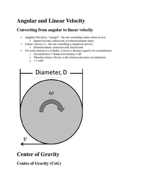 Angular And Linear Velocity Pdf