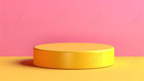 향상된 플랫폼을 사용하여 그라데이션 노란색 및 분홍색 3d 미니멀리스트 렌더링 배경에서 제품을 홍보하거나 광고 리스 배경