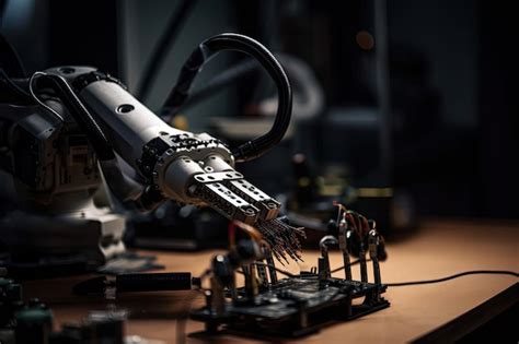 Premium Photo Closeup Of Robotic Arm With Tools And Wires Created