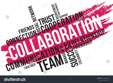 Collaboration Word Cloud Collage Teamwork Social Stock Vector Royalty