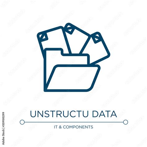 Unstructured Data Icon Linear Vector Illustration From Data