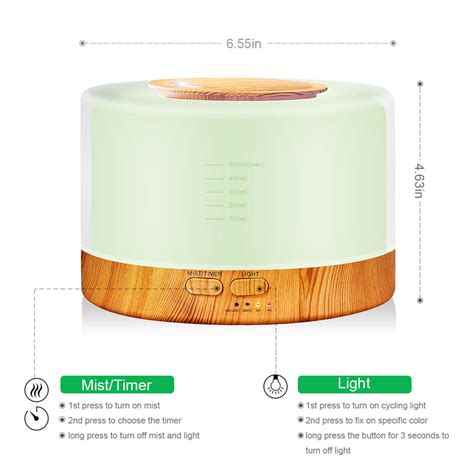 700ml Electric Aroma Diffuser With 7 Colour Led Light And Remote Control Pretty And Practical